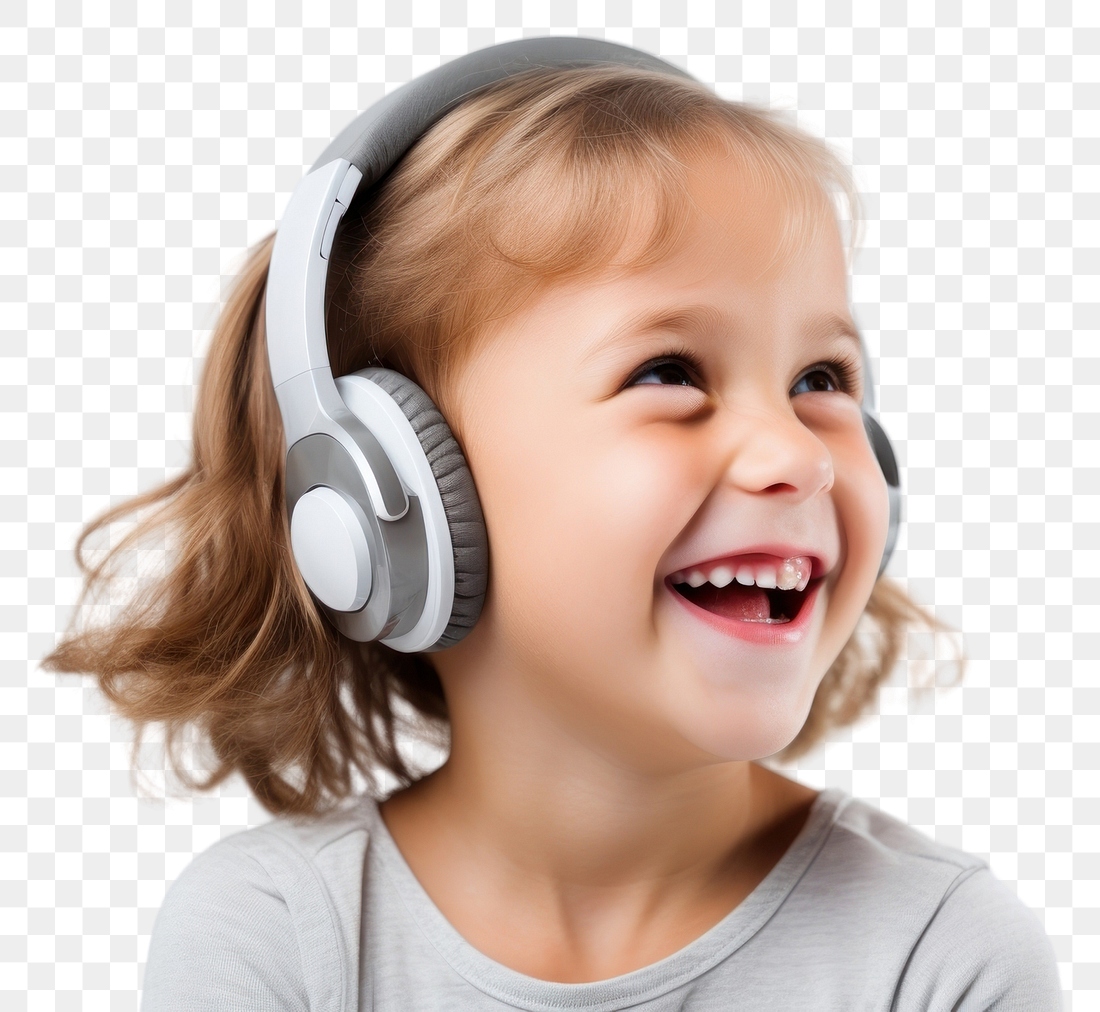 PNG Headphones listening headset smile. | Free PNG - rawpixel