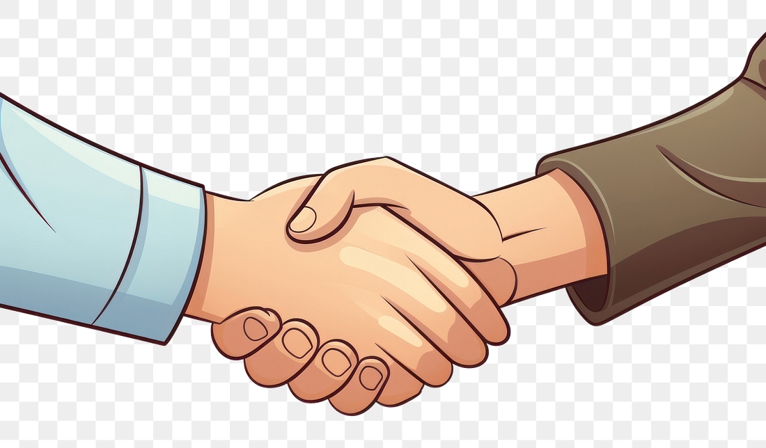 PNG Handshake agreement greeting cartoon. | Premium PNG - rawpixel