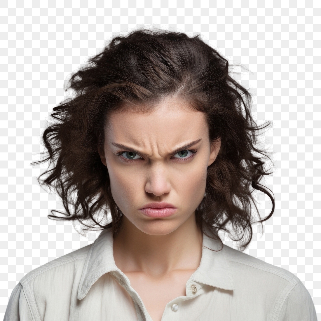 PNG Female angry face portrait | Free PNG - rawpixel