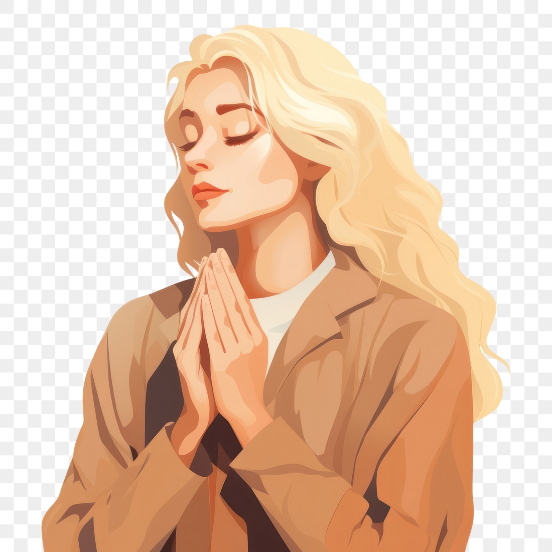 PNG Woman praying drawing sketch | Premium PNG - rawpixel