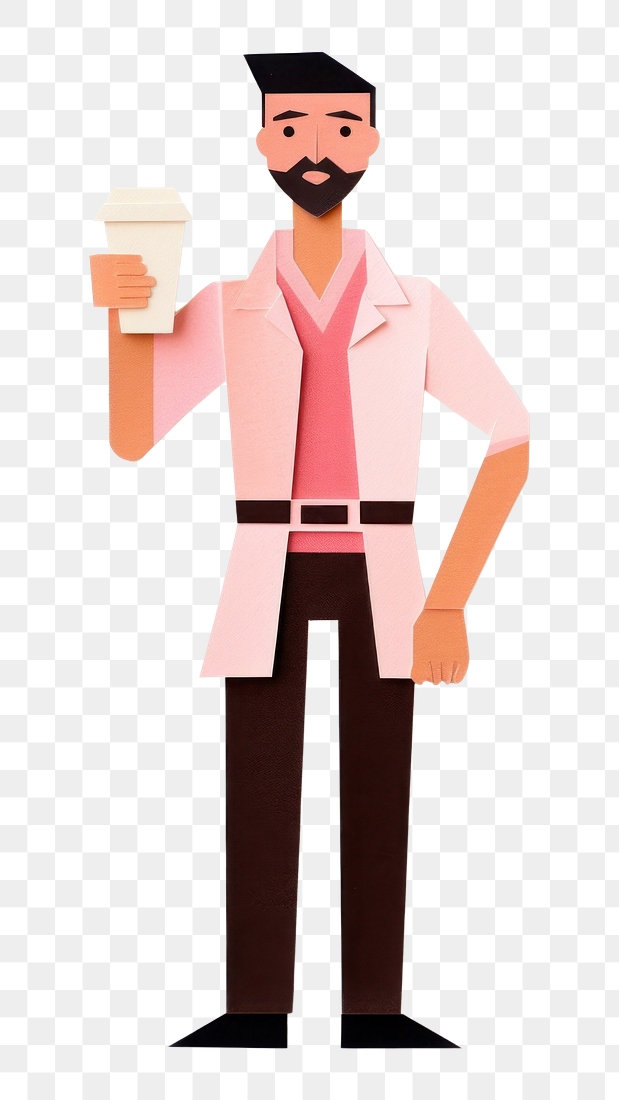 PNG Barista white background representation | Free PNG - rawpixel