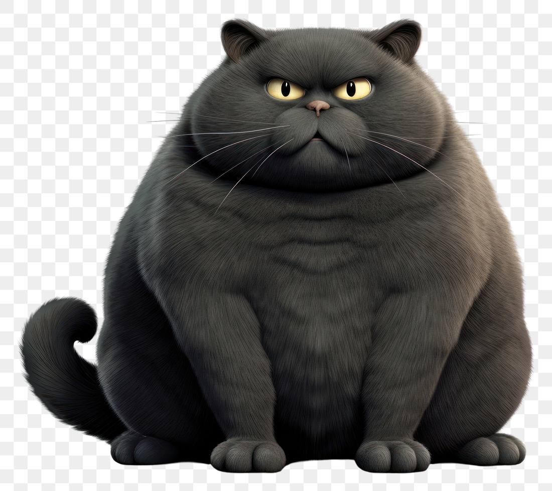 PNG Black fat cat cartoon | Premium PNG - rawpixel