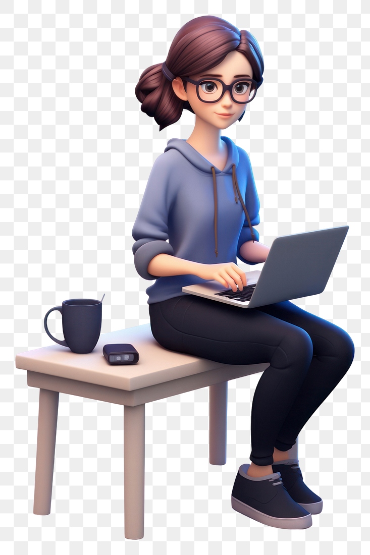 PNG Programmer computer sitting reading. | Premium PNG - rawpixel