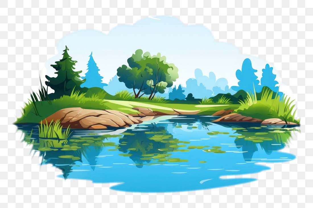 PNG Lake pond landscape outdoors. | Premium PNG - rawpixel