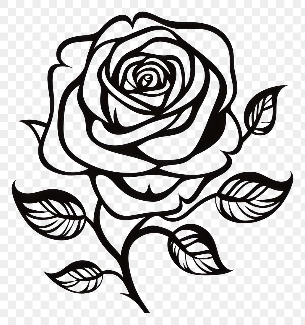 PNG Rose pattern drawing flower. | Premium PNG - rawpixel