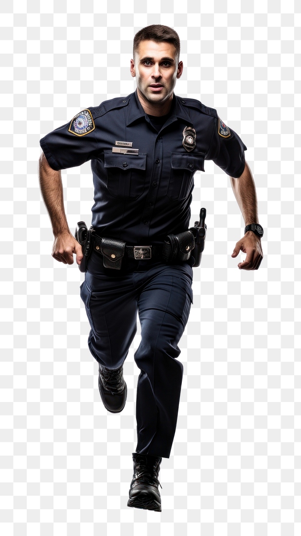 PNG Policeman running adult white | Premium PNG - rawpixel