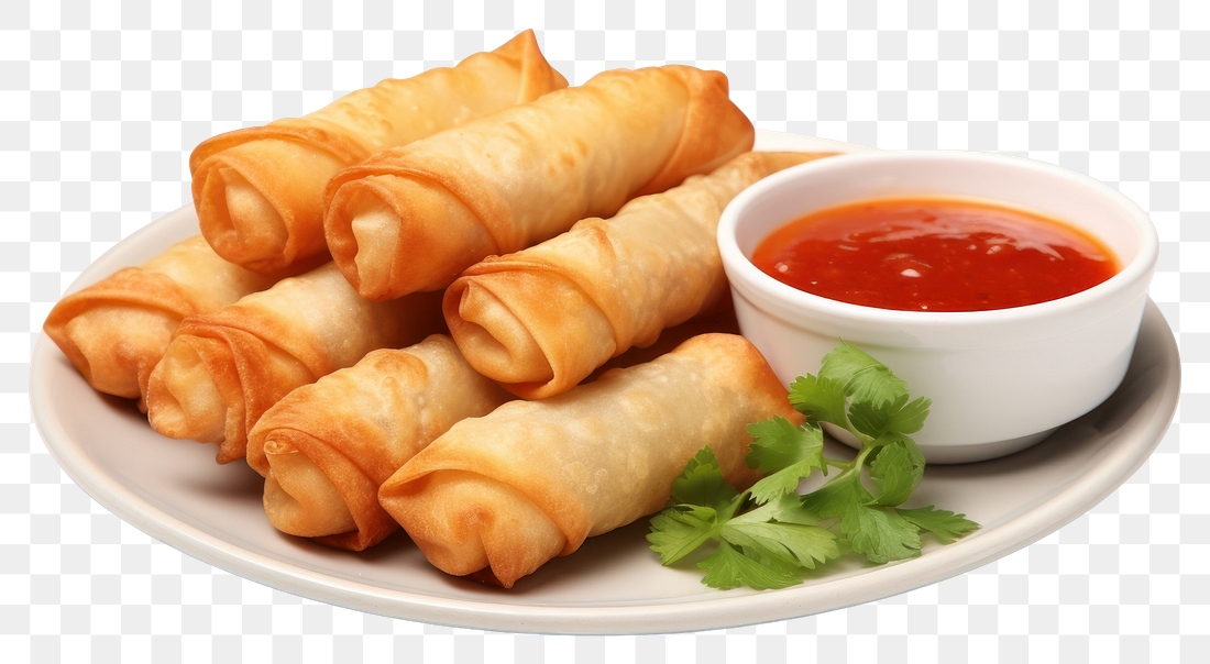 PNG Springrolls ketchup food meal | Free PNG - rawpixel