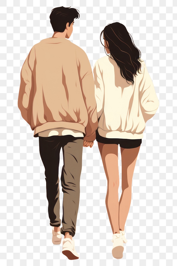 PNG Teen age couple walking | Premium PNG - rawpixel