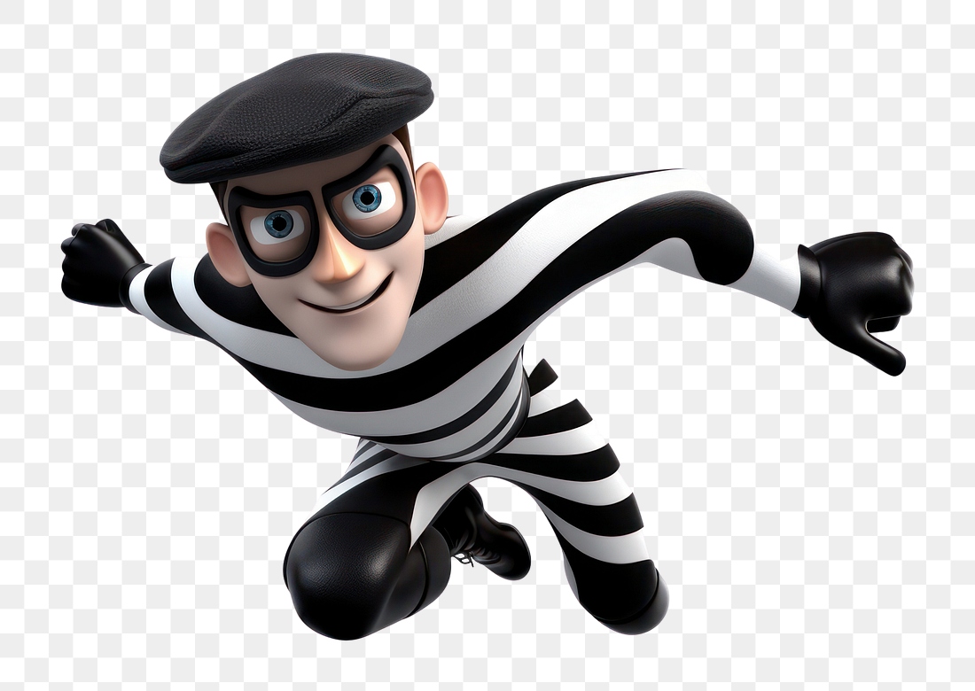 PNG Burglar cartoon striped black. | Premium PNG - rawpixel