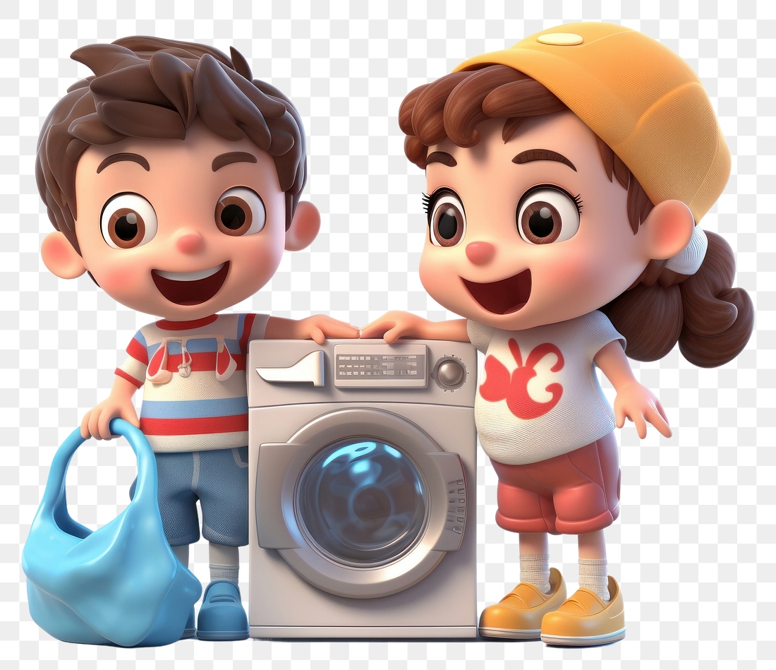 PNG Laundry cartoon white background | Premium PNG - rawpixel