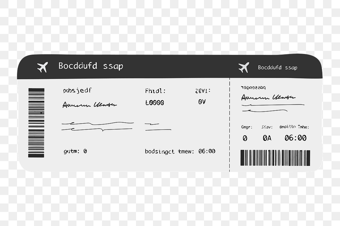 Plane ticket png, aesthetic illustration, | Premium PNG - rawpixel