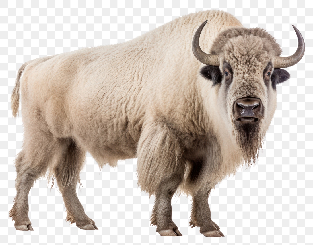 PNG White bison livestock wildlife | Premium PNG - rawpixel