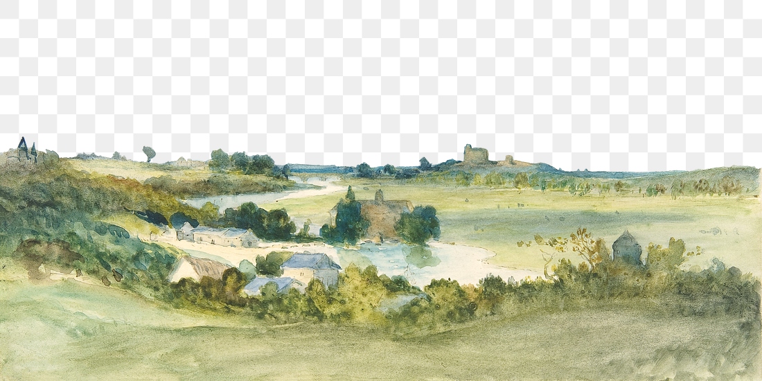 Countryside view border png, transparent | Premium PNG - rawpixel