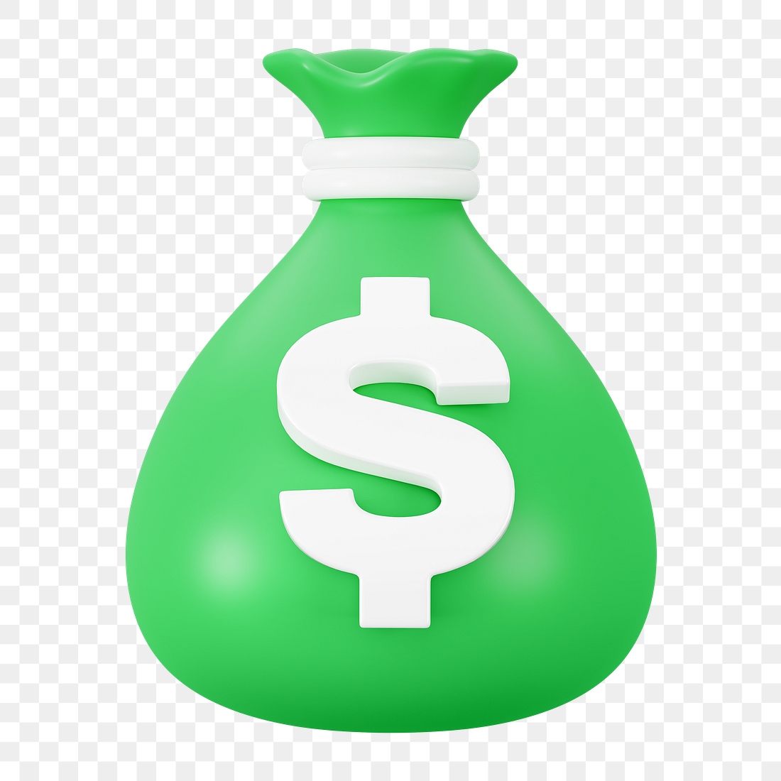 PNG 3D green money bag, | Free PNG - rawpixel
