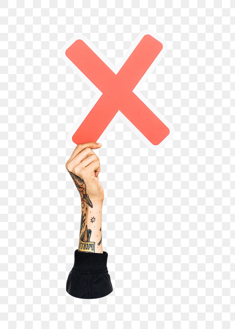 Hand holding png X sign, | Premium PNG - rawpixel
