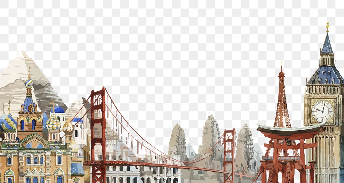 Famous landmark border png, transparent | Premium PNG - rawpixel