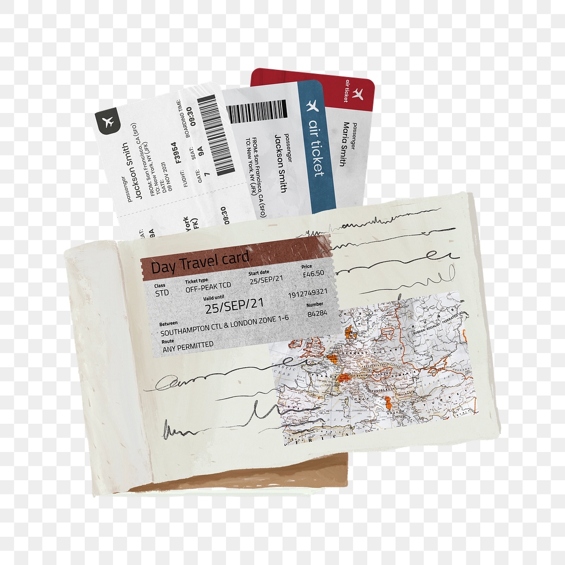 Flight tickets png sticker, aesthetic | Premium PNG - rawpixel