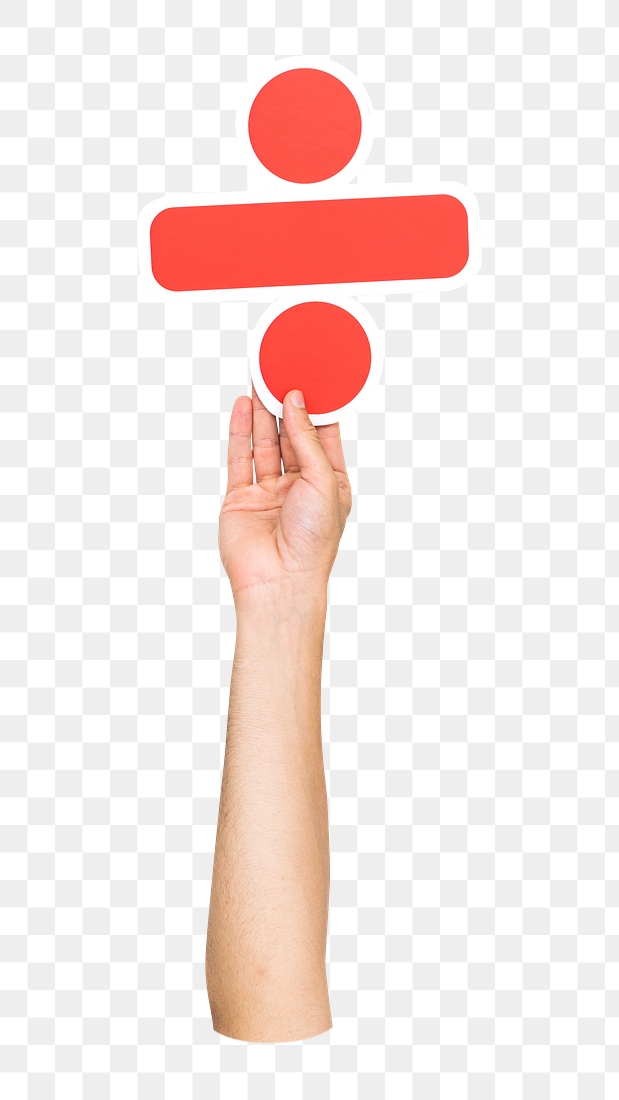 Division symbol png hand holding | Premium PNG - rawpixel