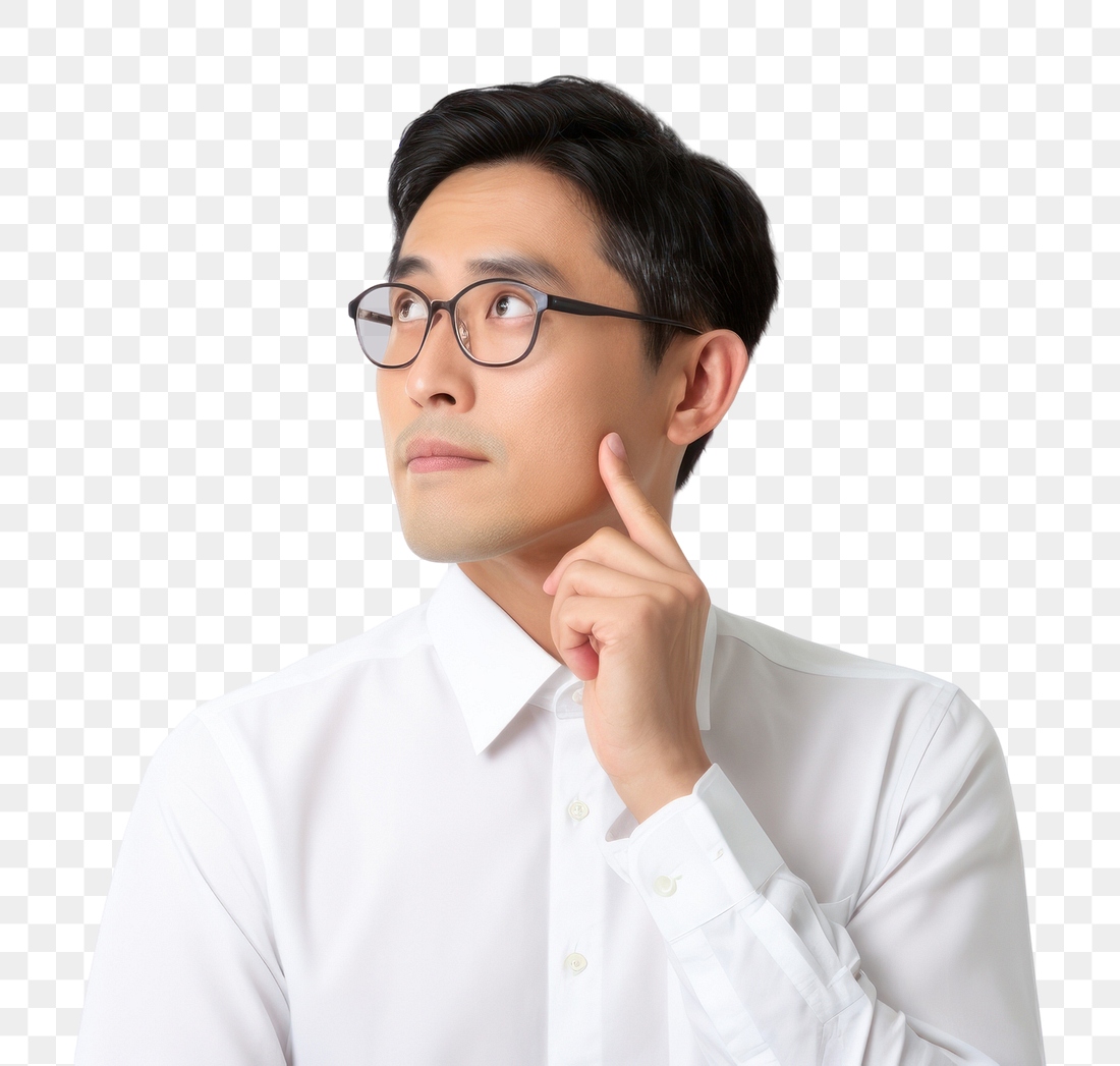 PNG Thinking face portrait glasses | Premium PNG - rawpixel