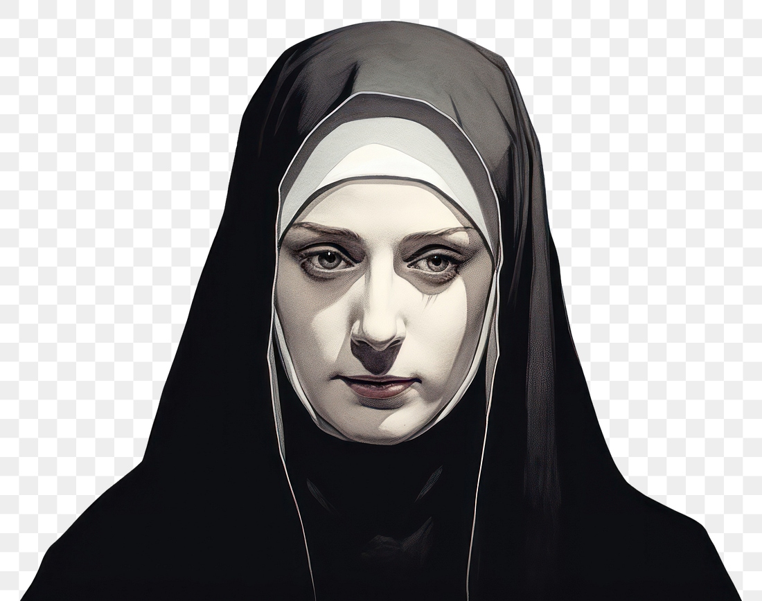 PNG Vintage nun portrait drawing | Premium PNG - rawpixel