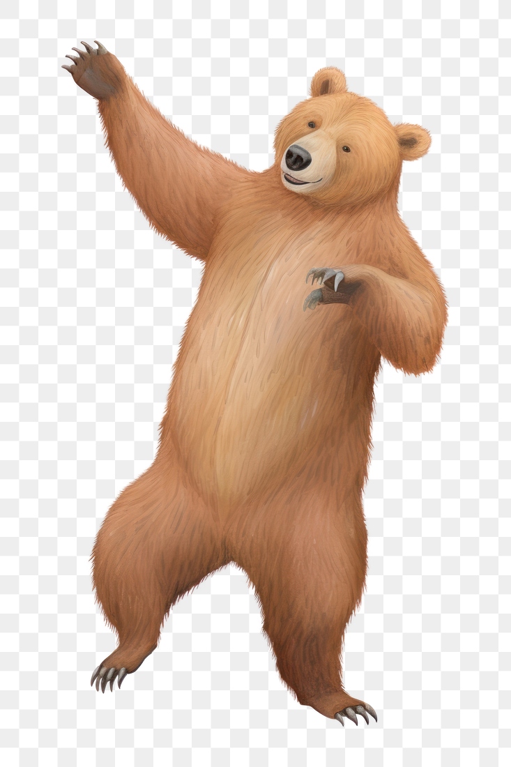 PNG Brown bear dancing wildlife | Premium PNG - rawpixel