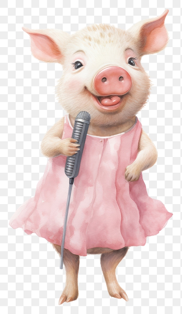 PNG Pig singing mammal animal | Free PNG - rawpixel
