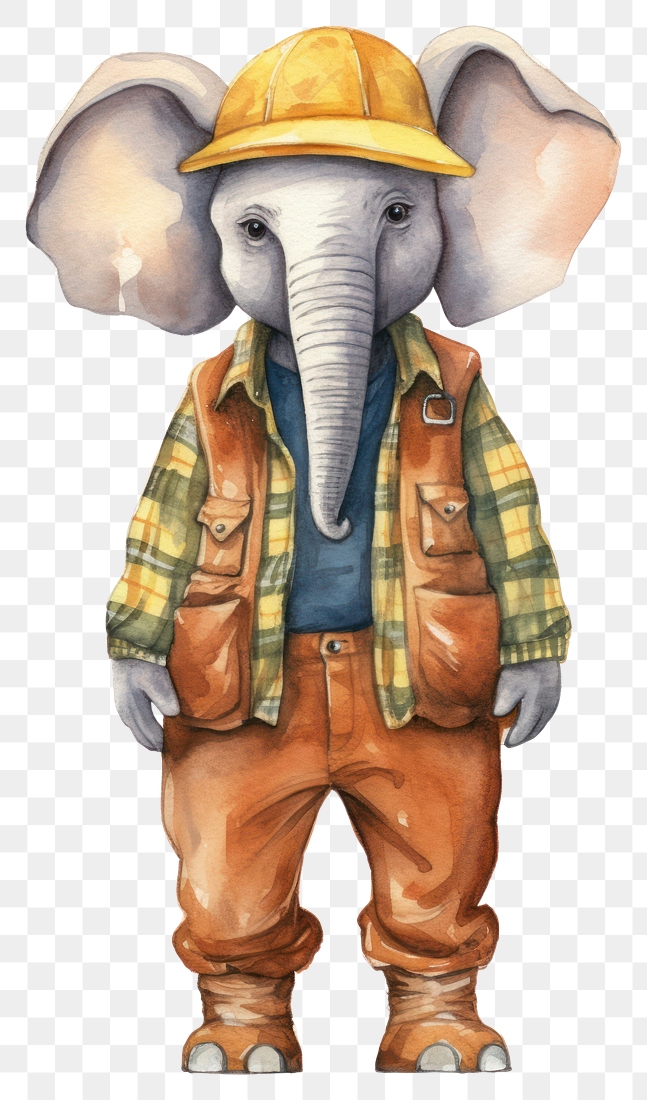 PNG Elephant engineer animal cartoon | Premium PNG - rawpixel