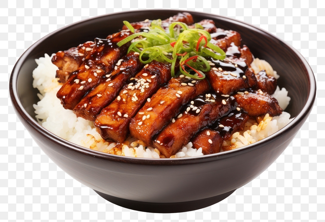 PNG Unagi donburi sesame meat | Premium PNG - rawpixel