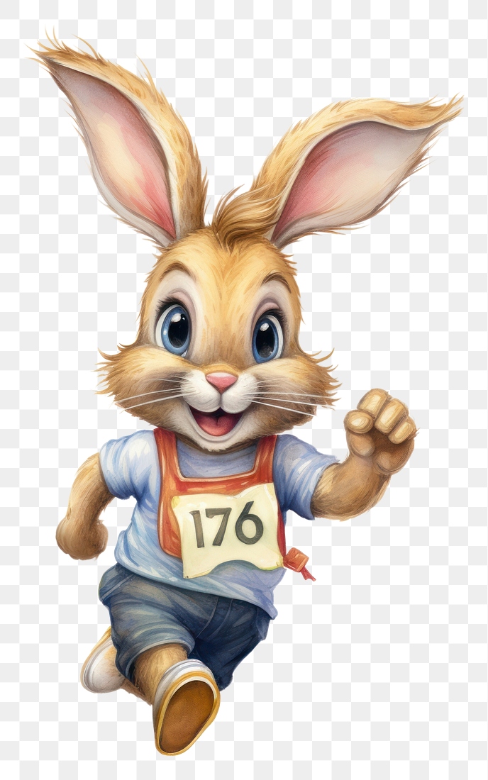 PNG Rabit Marathon drawing mammal | Premium PNG - rawpixel