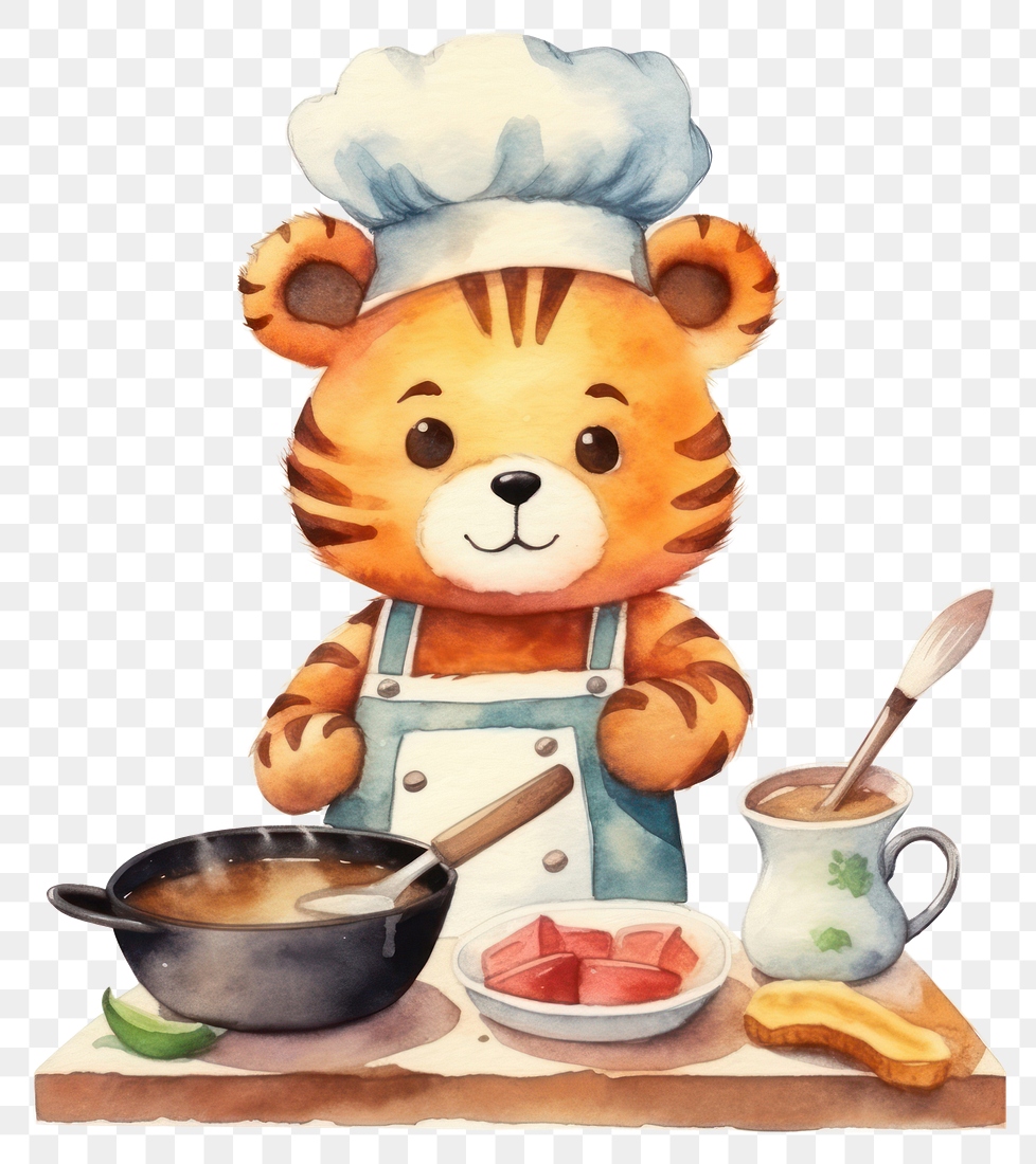 PNG Characters tiger cooking cartoon | Premium PNG - rawpixel