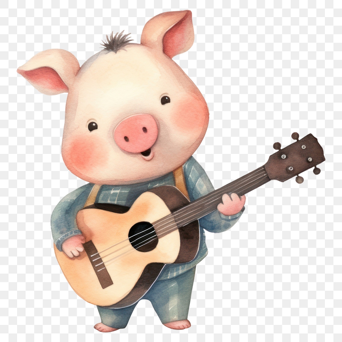 PNG Pig singer cartoon guitar | Premium PNG - rawpixel