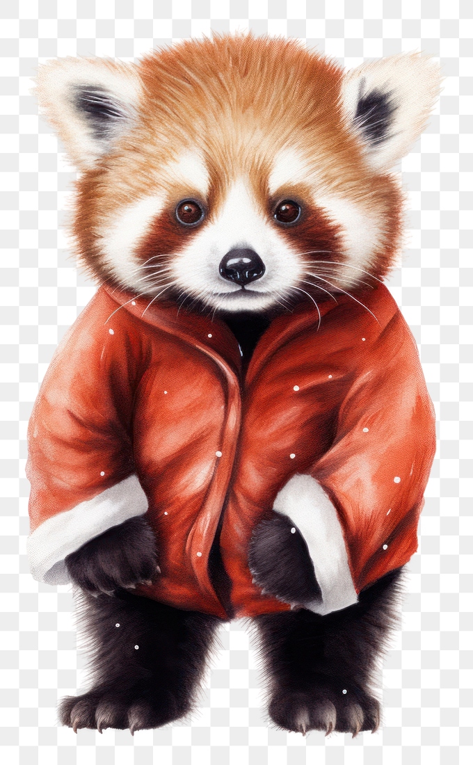 PNG Christmas day red panda | Free PNG - rawpixel