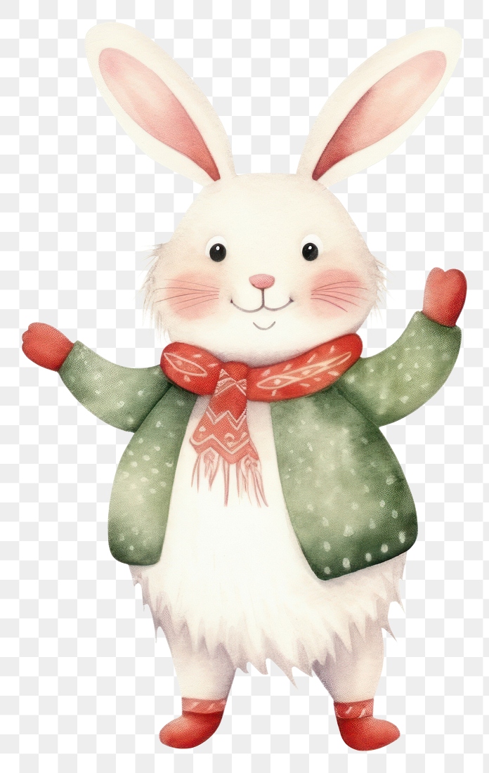 PNG Christmas rabbit dancing cartoon | Premium PNG - rawpixel