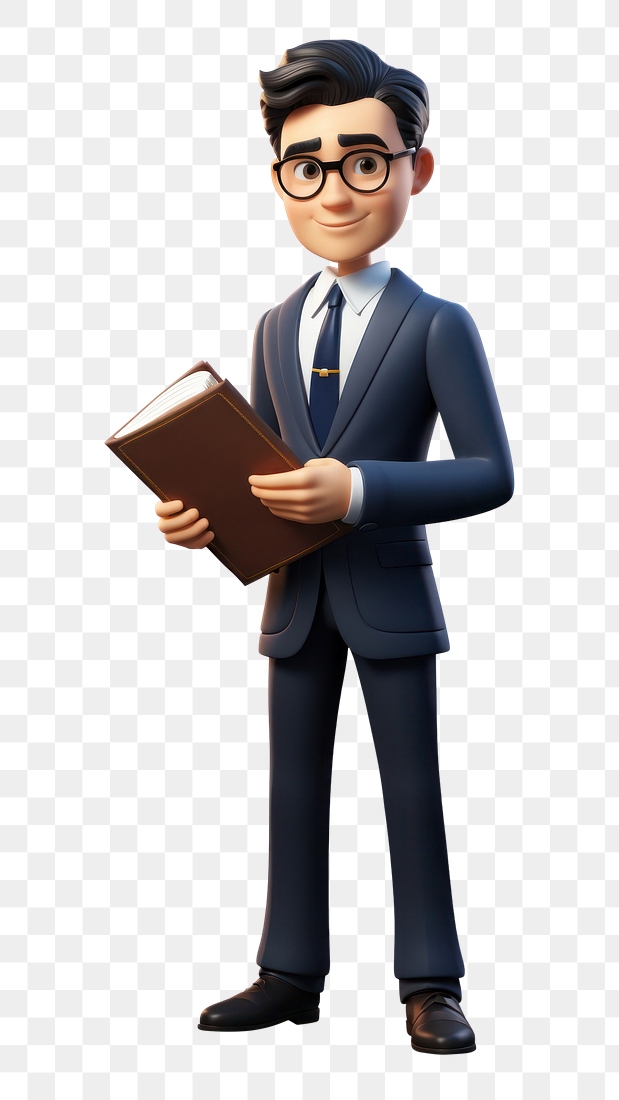 Lawyer reading cartoon publication | Premium PNG - rawpixel