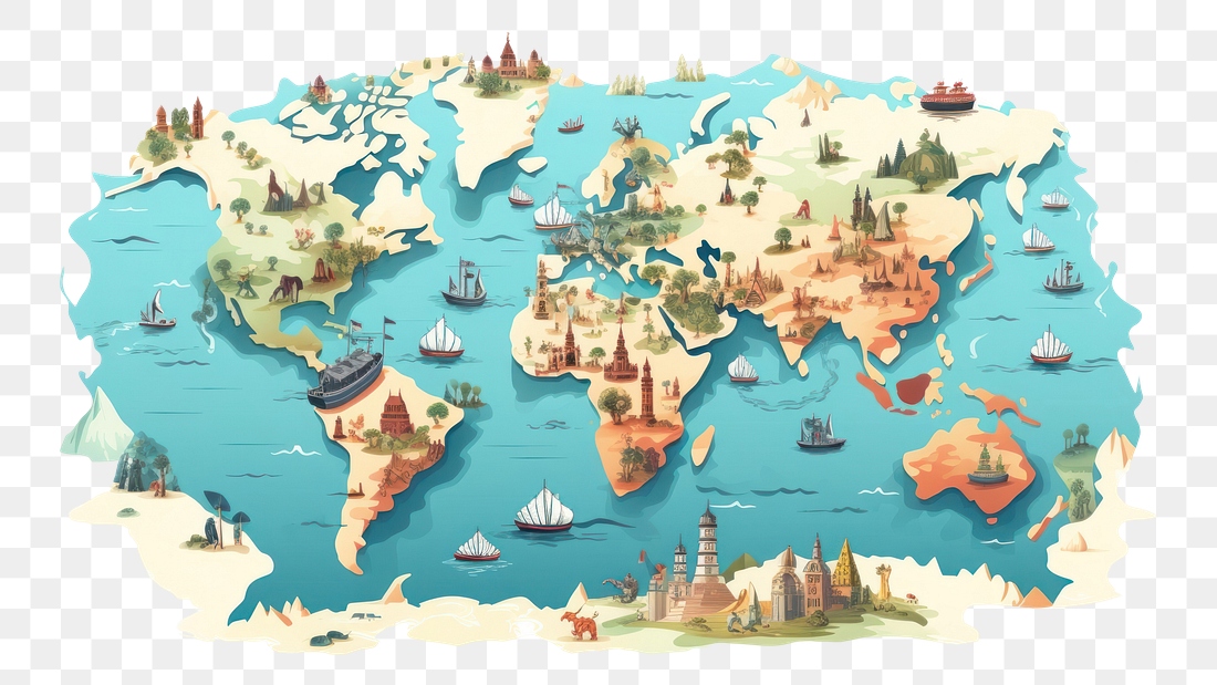 PNG World map Vector illustration | Free PNG - rawpixel