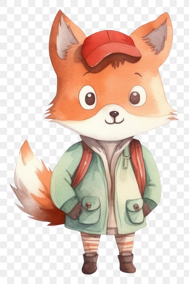 PNG Wolf student cartoon animal | Premium PNG - rawpixel