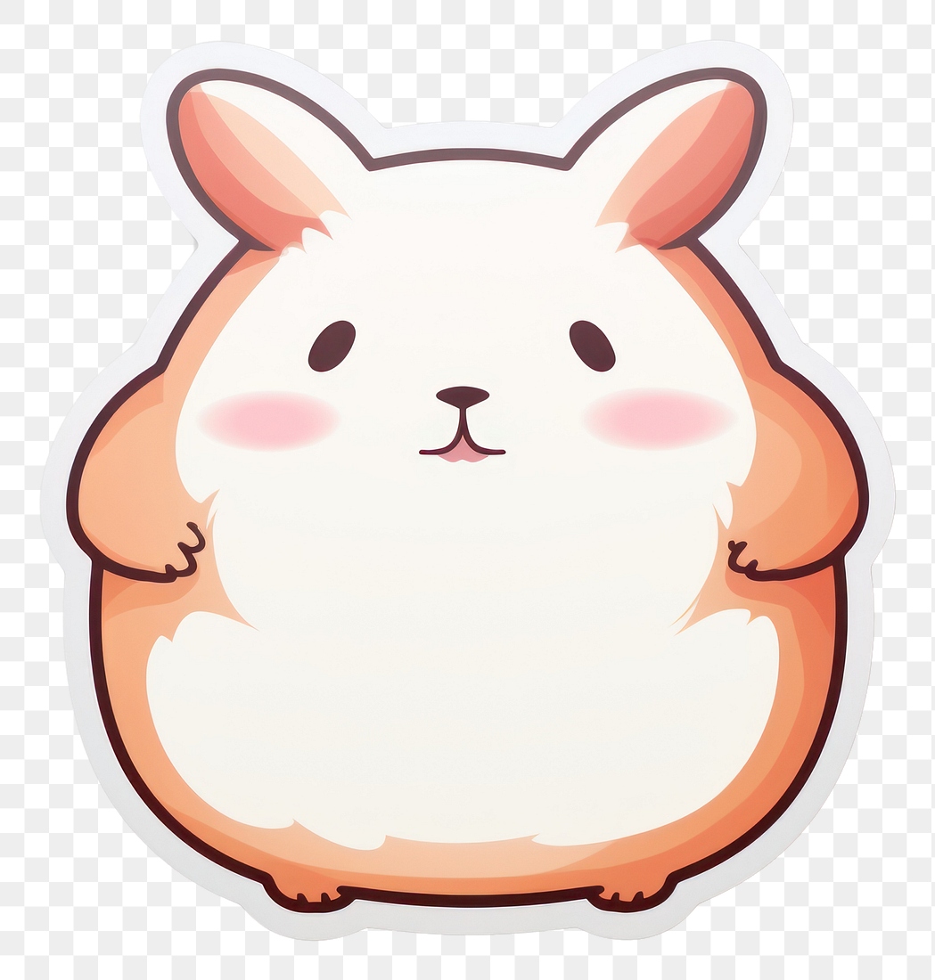 PNG Kawaii fat bunny sticker | Free PNG - rawpixel