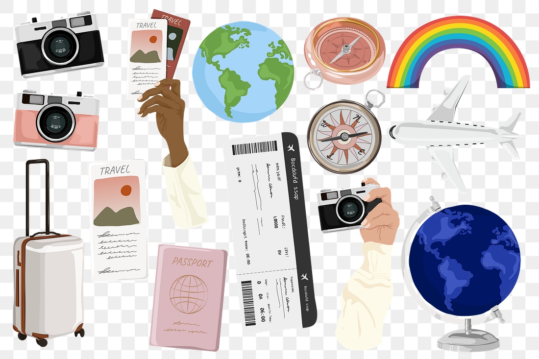 Travel elements png, set aesthetic | Free PNG - rawpixel
