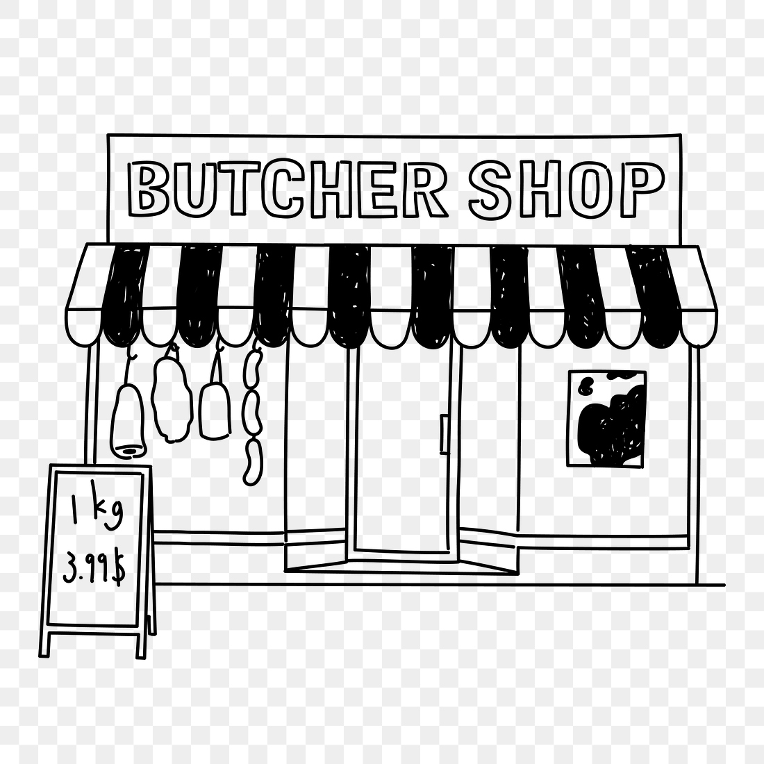 Butcher shop front png doodle | Premium PNG - rawpixel