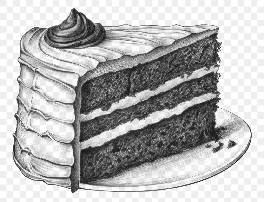 PNG Chocolate cake dessert drawing | Premium PNG - rawpixel