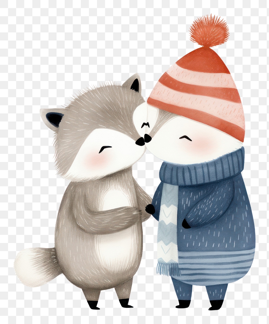 PNG 2 happy animals kissing | Premium PNG - rawpixel