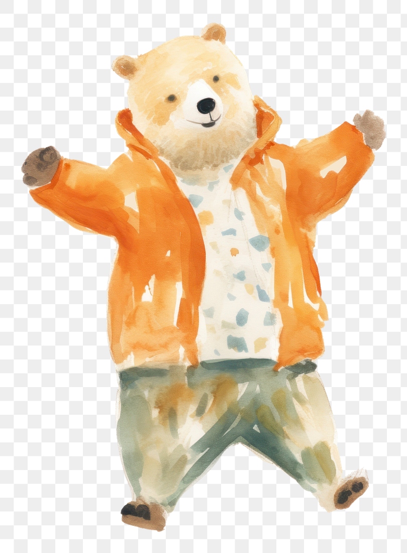 PNG A cartoon bear dancing | Free PNG - rawpixel