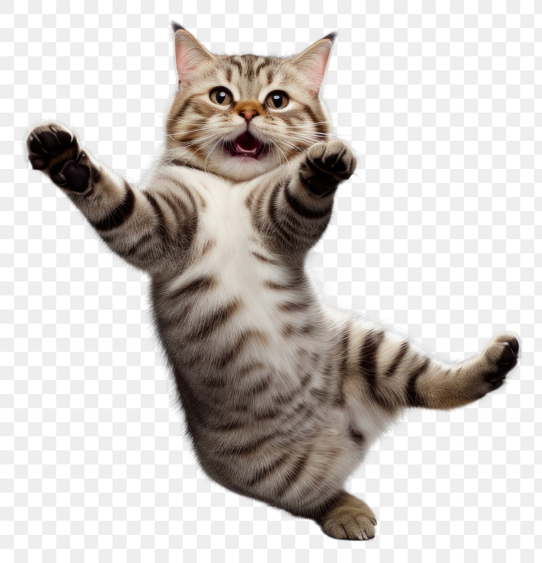 PNG Happy smiling cat dancing | Premium PNG - rawpixel