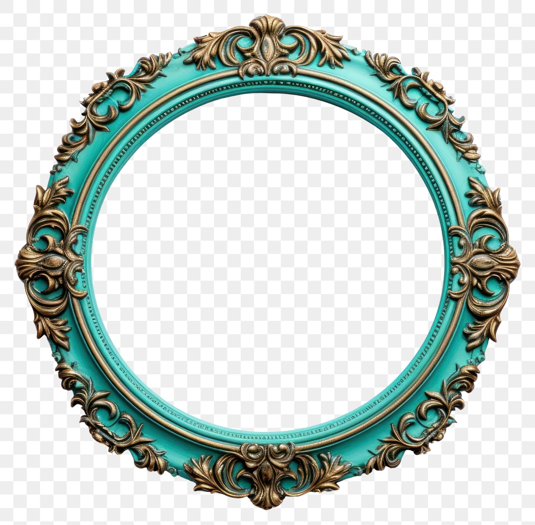 PNG CircleTurquoise frame vintage turquoise | Premium PNG - rawpixel