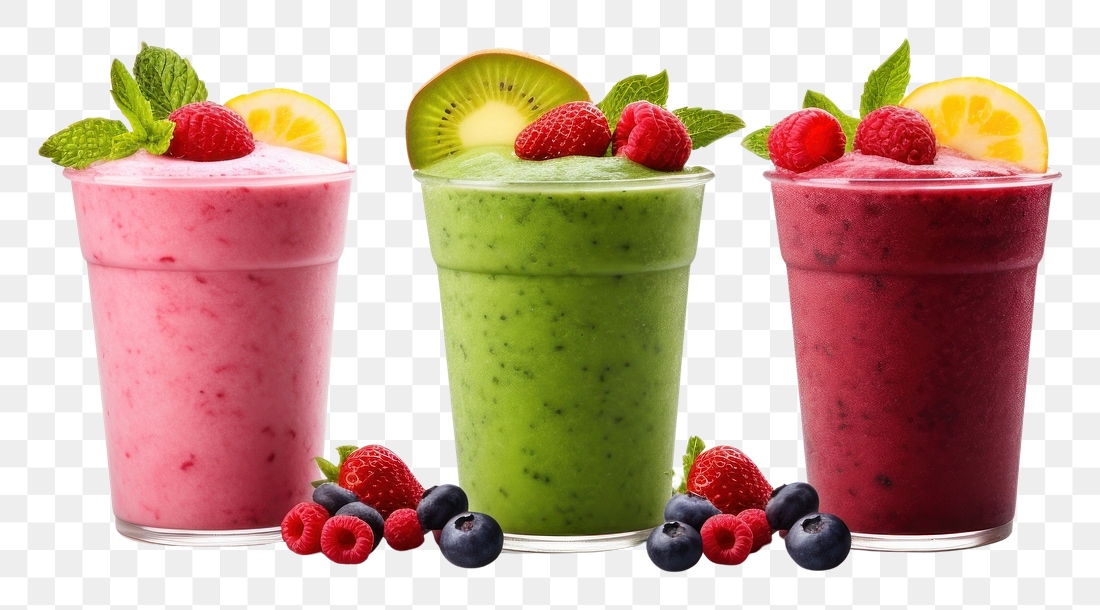 PNG Three smoothies fruit strawberry | Premium PNG - rawpixel
