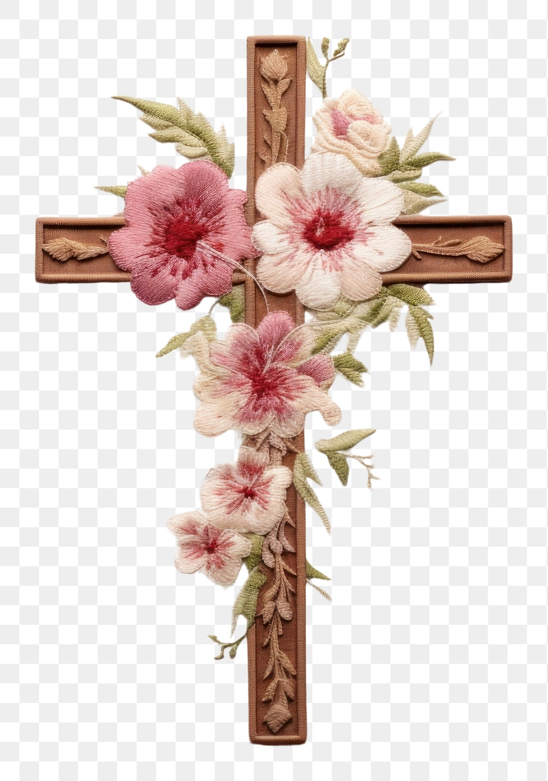 PNG floral cross design art | Free PNG - rawpixel