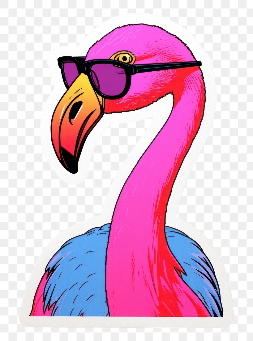 PNG Flamingo wearing sunglasses animal | Free PNG - rawpixel