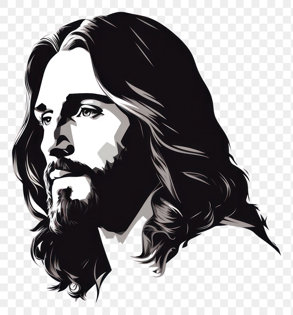 PNG Silhouette Jesus portrait drawing | Premium PNG - rawpixel