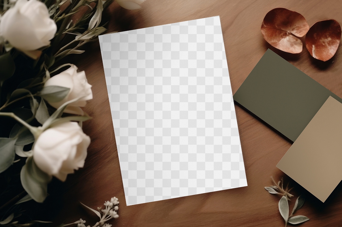 Floral A4 paper png mockup, | Premium PNG - rawpixel