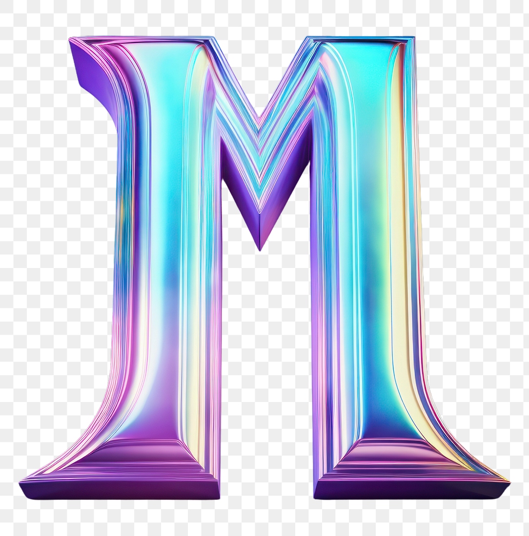 PNG Alphabet M shape iridescent | Premium PNG - rawpixel